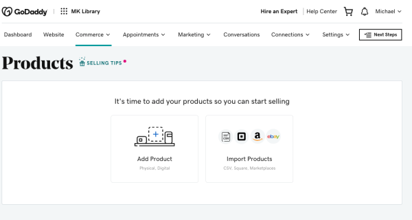 Using The GoDaddy Online Store Builder – MK Library