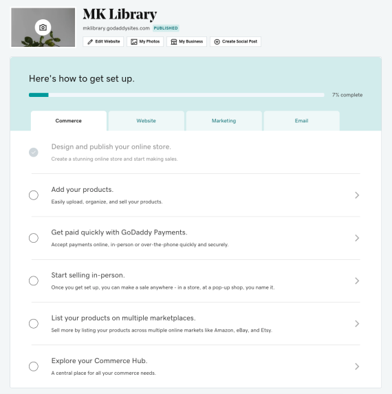 Using The GoDaddy Online Store Builder – MK Library